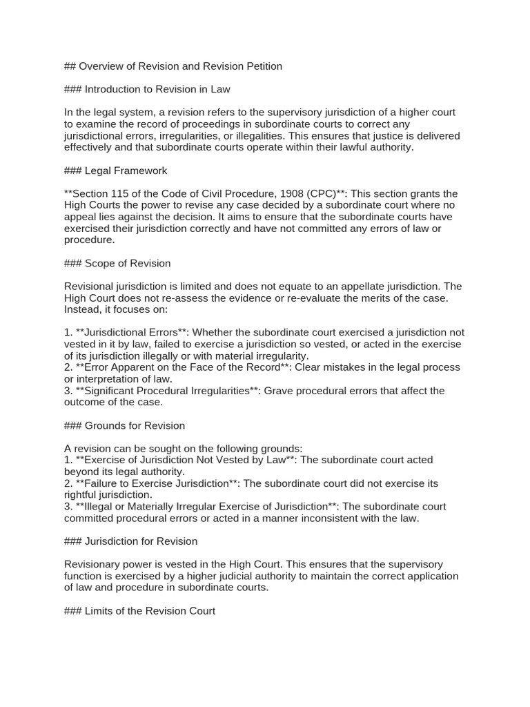 Overview of Revision and Revision Petition | PDF | Justice | Crime ...