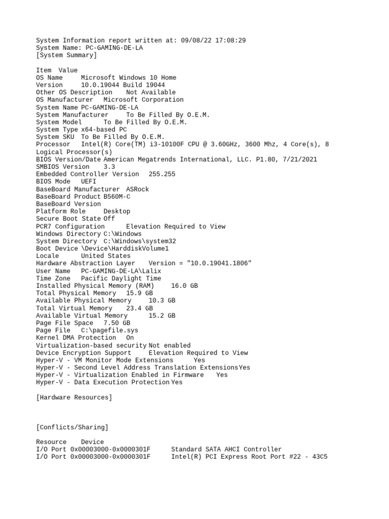 Msinfo | PDF | Ip Address | Hyper V