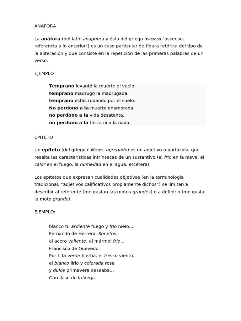 Figuras Retóricas en la Literatura | PDF | Metáfora