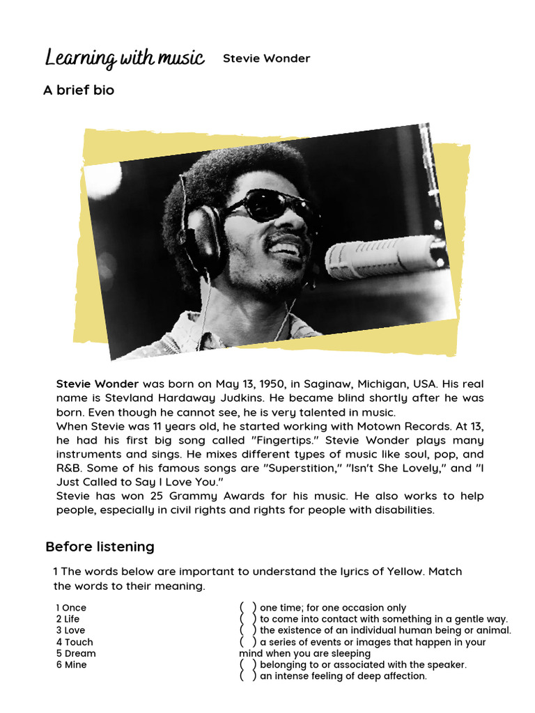 Stevie Wonder's Impactful Lyrics Analysis | PDF | Psychology | Emotions