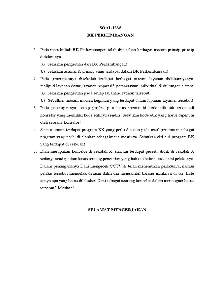 Uas BK Perkembangan | PDF