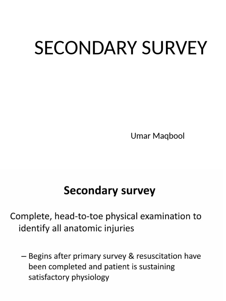 Secondary Survey in Trauma Management | PDF