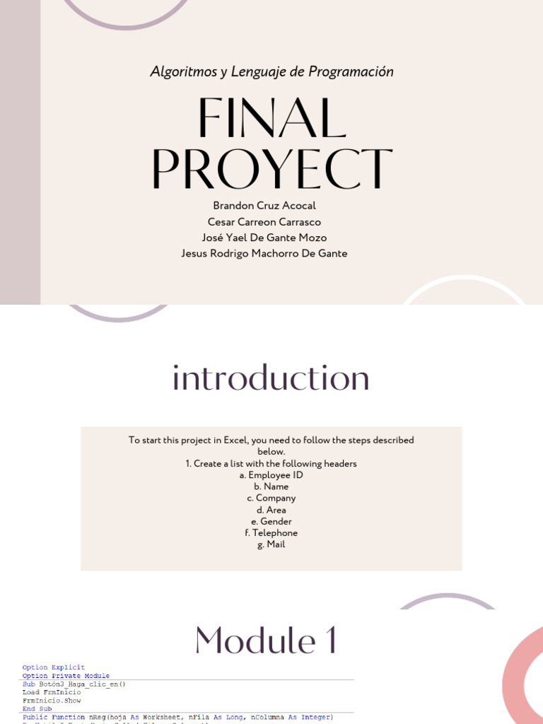 Exposición Proyecto Final | PDF | Microsoft Excel | Databases