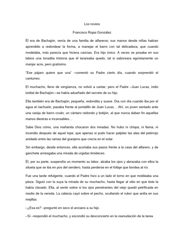 "Los Novios: Cuento de Rojas González" | PDF
