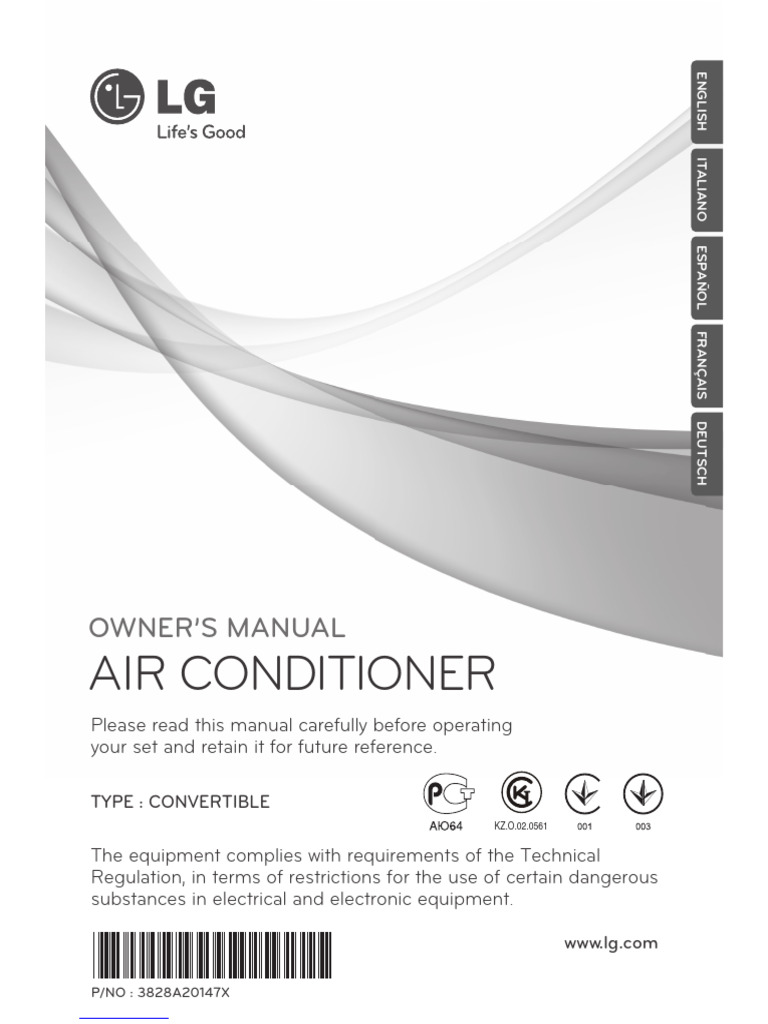 Air Condition LG Error Codes | PDF | Air Conditioning | Manufactured Goods