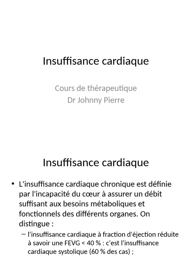 Insuffisance Cardiaque | PDF | Insuffisance cardiaque | Médecine interne