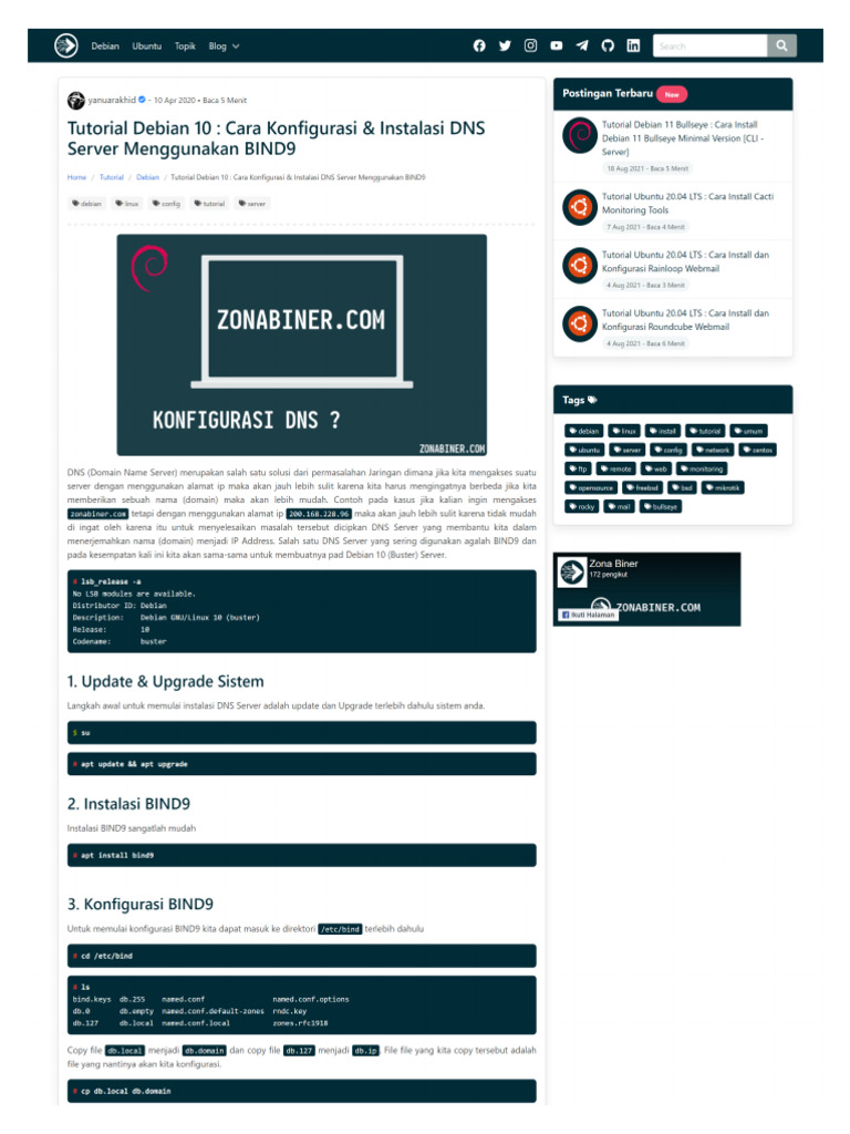 Tutorial Debian Konfigurasi Dns 2024 11 23 06 - 20 - 41 | PDF