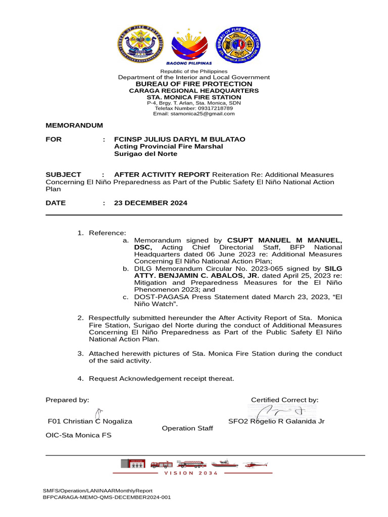 Aar El Nino December 23, 2024 | PDF | Public Safety | Civil Defense