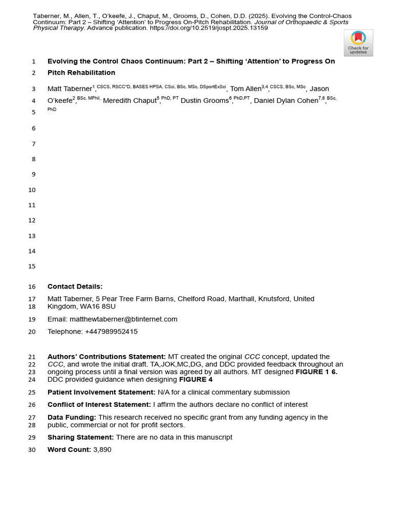 Taberner Et Al 2025 Control Chaos Continuum Part 2 | PDF | Chaos Theory ...