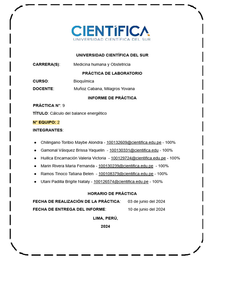 BIOCA Informe N9 | PDF | Dieta | Alimentos