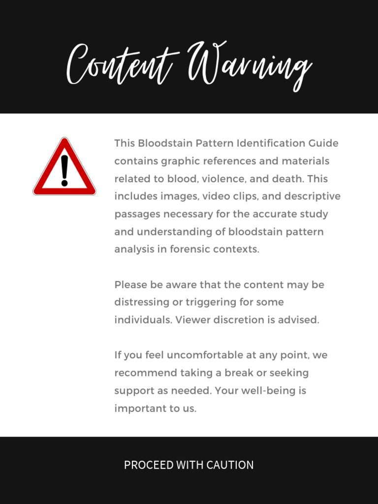 Bloodstain Pattern Identification Guide - Gap Science X Sievers Forensics | PDF