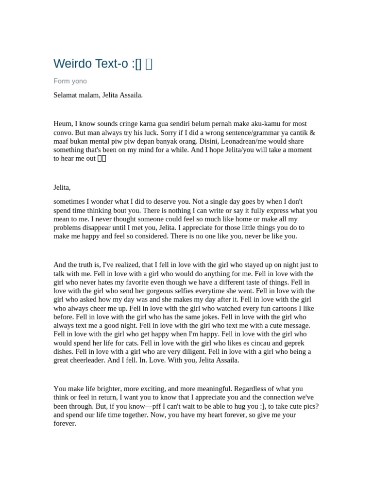 Weirdo Text-O: : Form Yono | PDF