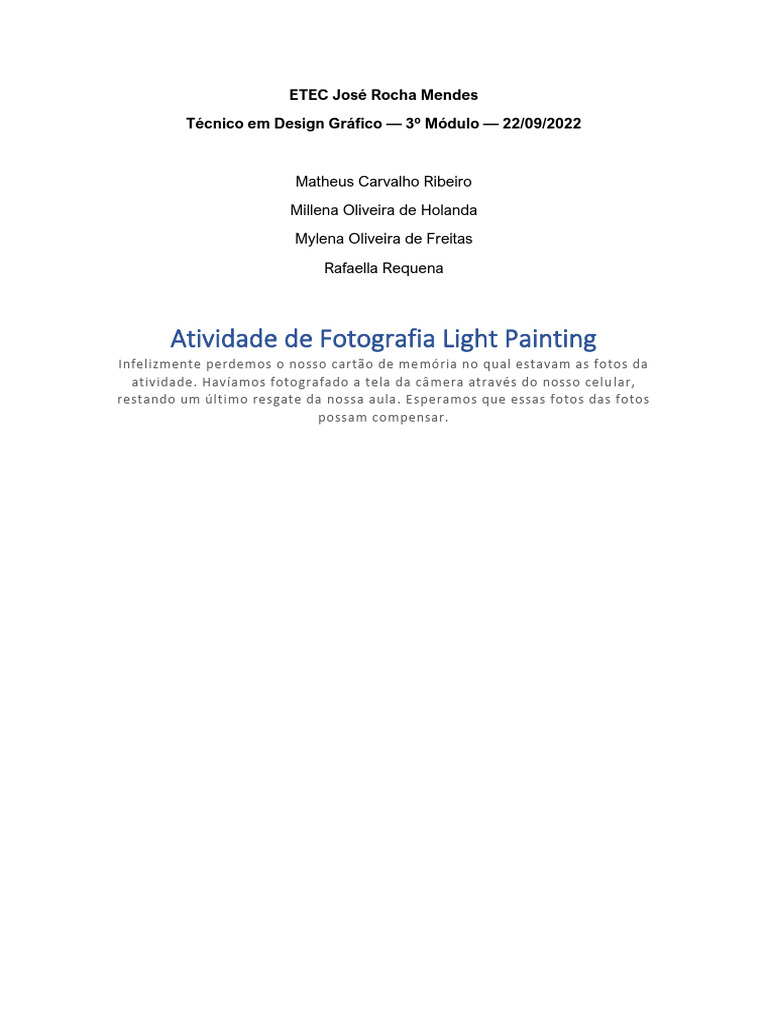 Atividade Light Painting MMMR.pdf | PDF
