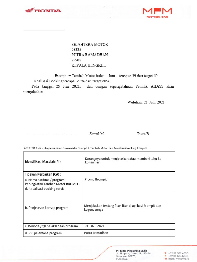 Form.e Mas Putra | PDF