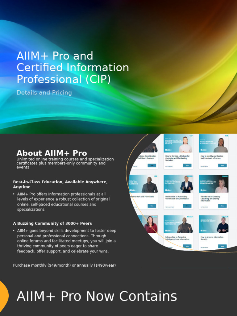 AIIM Pro and CIP Overview | PDF | Metadata | Information
