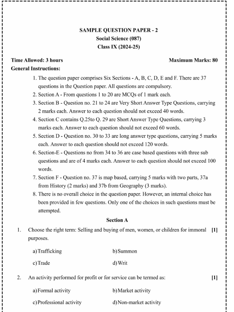 Sample Paper 2 | PDF
