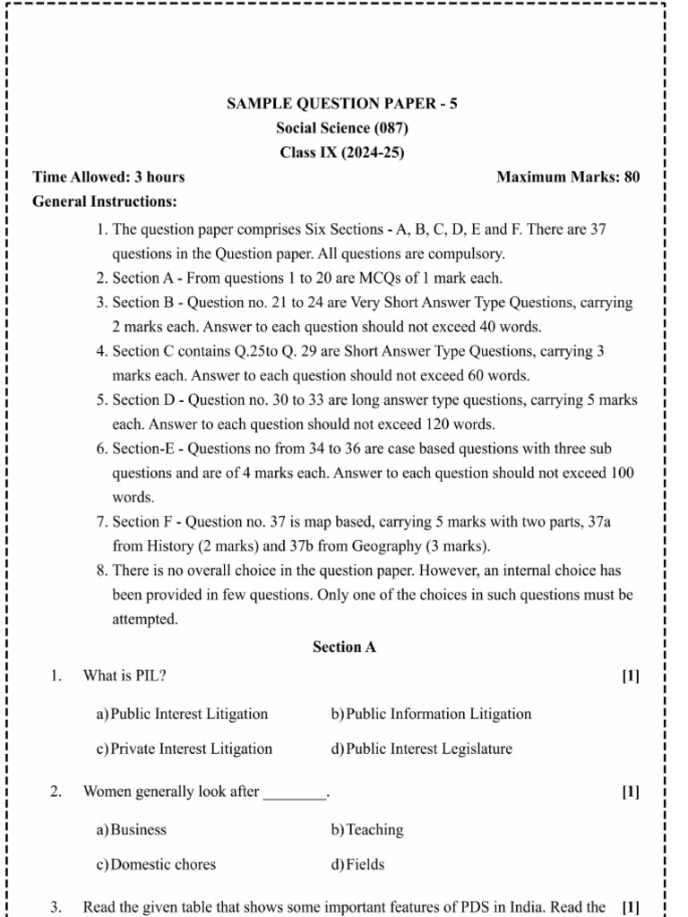 Sample Paper 5 | PDF