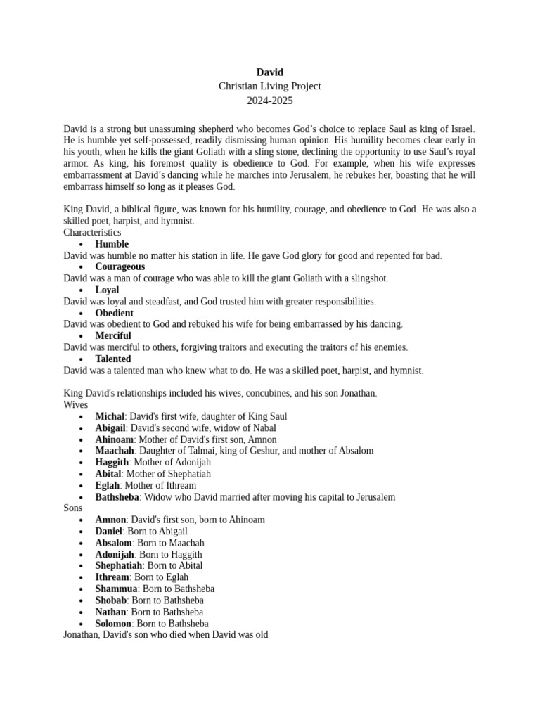 David | PDF | David | Books Of Samuel