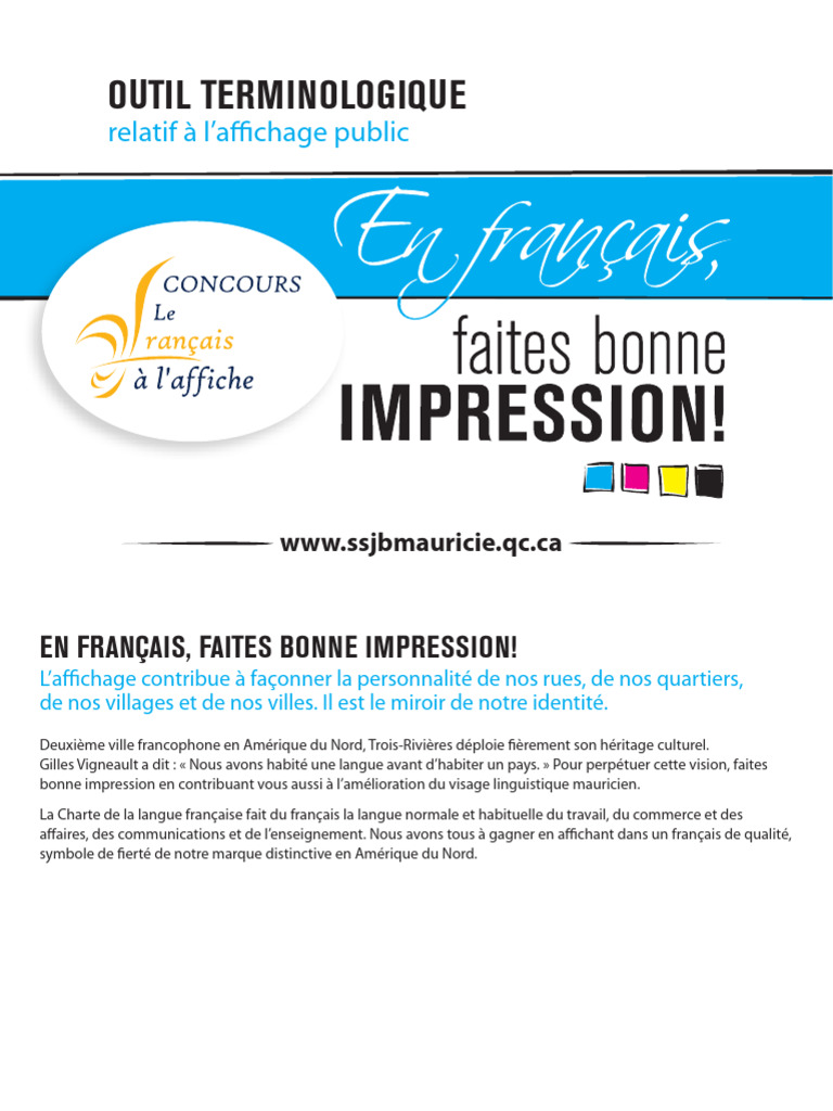 Outil d'affichage en français à Trois-Rivières | PDF | Langue française ...