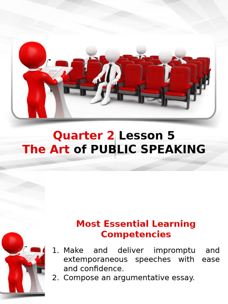 Quarter 2 Lesson 6 Public Speaking | PDF | Public Speaking | Communication