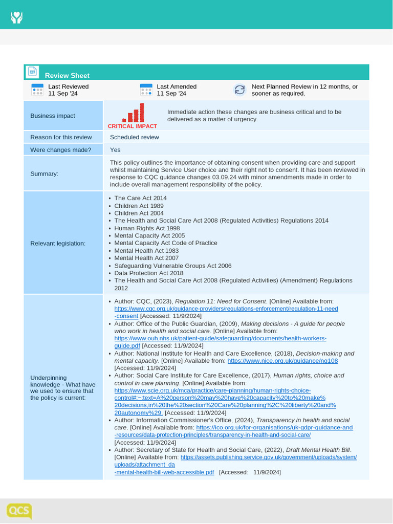 Consent Policy and Procedure | PDF | Informed Consent | Consent