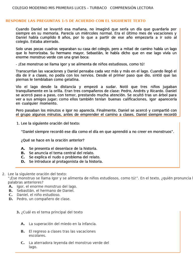 Guia 1 Comprension Lectora 7-8 | PDF | Cristobal colon | Colombia