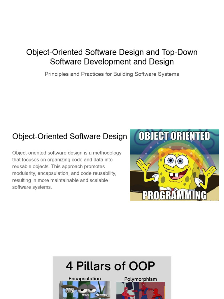 Object Oriented Software Design and Top Down Software Development | PDF ...