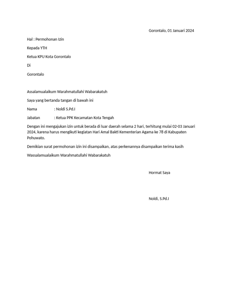 Surat Izin KPU | PDF