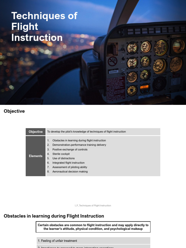 I - F - Techniques of Flight Instruction | PDF | Educational Assessment ...