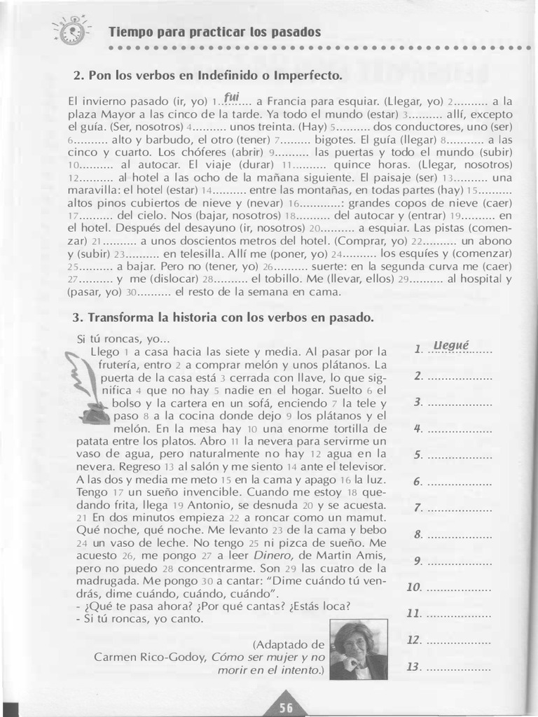 Tiempo para Practicar Los Pasados-Stranitsy-58-59 79 | PDF