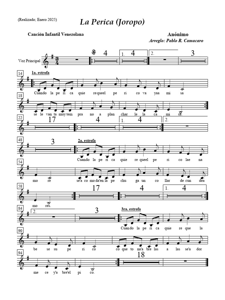 La Perica, Voz Principal | PDF