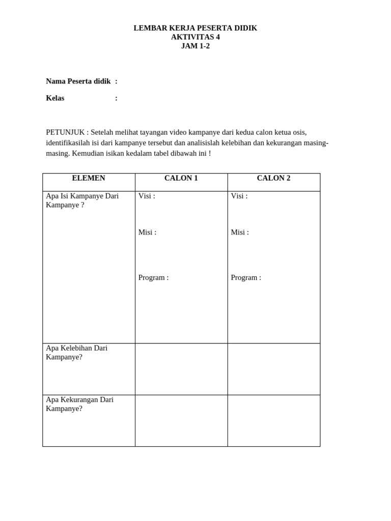 LKPD 4 Jam 1-2 | PDF