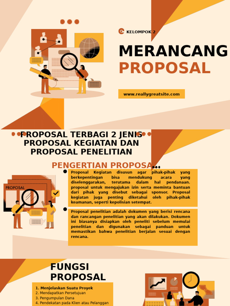 Krem Oranye Dan Kuning Ilustrasi Merancang Proposal Kegiatan ...