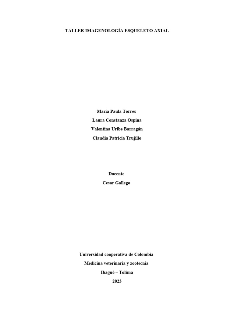 Taller Imagenologia Esqueleto Axiall PDF | PDF