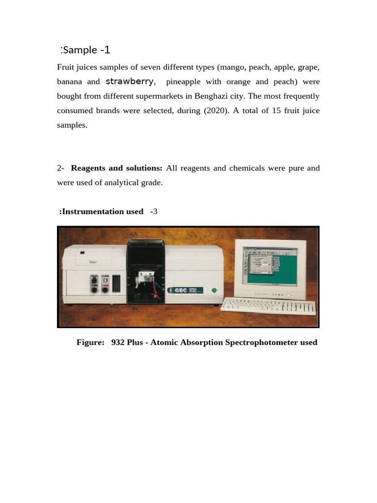 Fruit Juice Sample Analysis Method | PDF