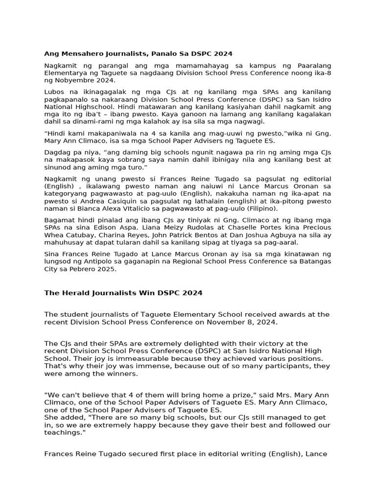 JOURN WINNERS FOR RSPC 2024 news | PDF