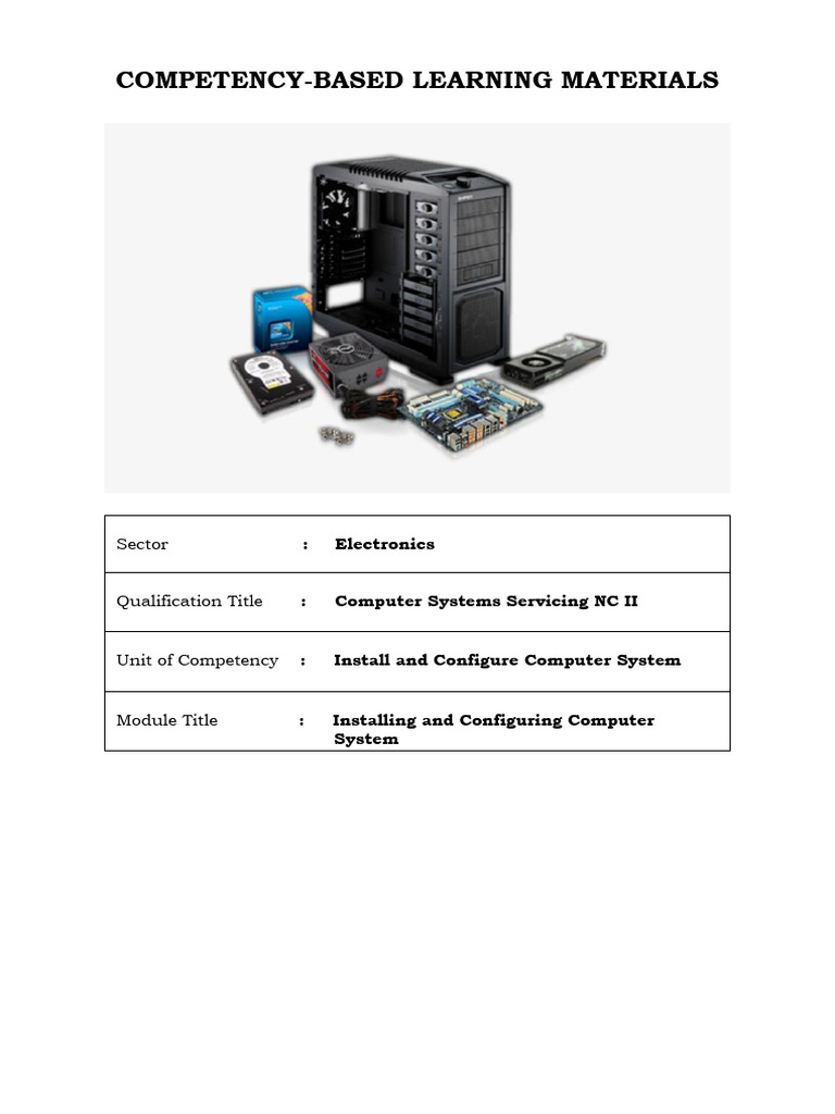 Css Nc Ii Coci Install And Configure Computer Systems Pdf Computer Data Storage