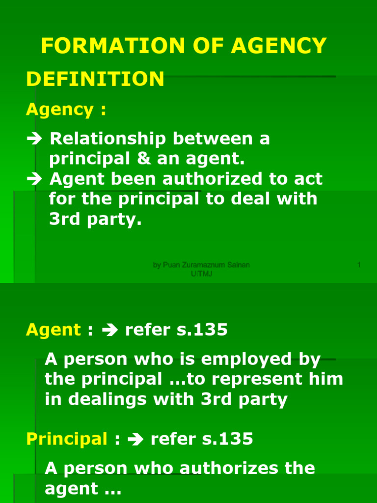 Understanding Agency Formation Principles | PDF | Law Of Agency | Business