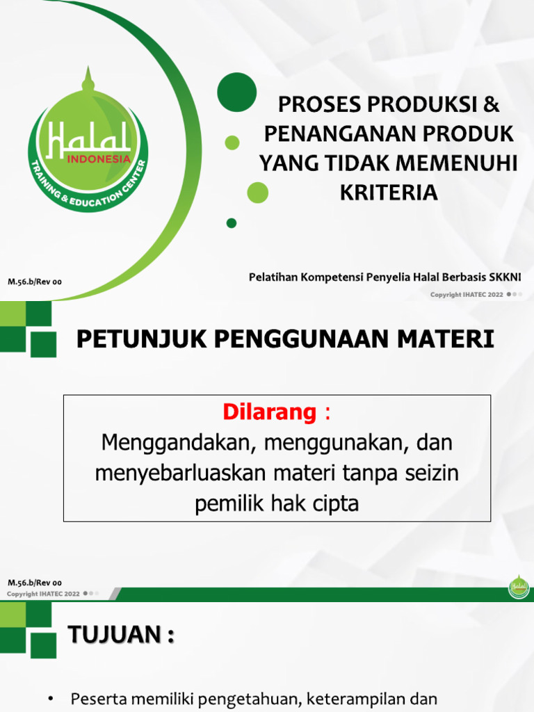 Modul 4. M.56.b Proses Produksi Dan Penanganan Produk Yang Tidak Memenuhi Kriteria - Non PBK ...
