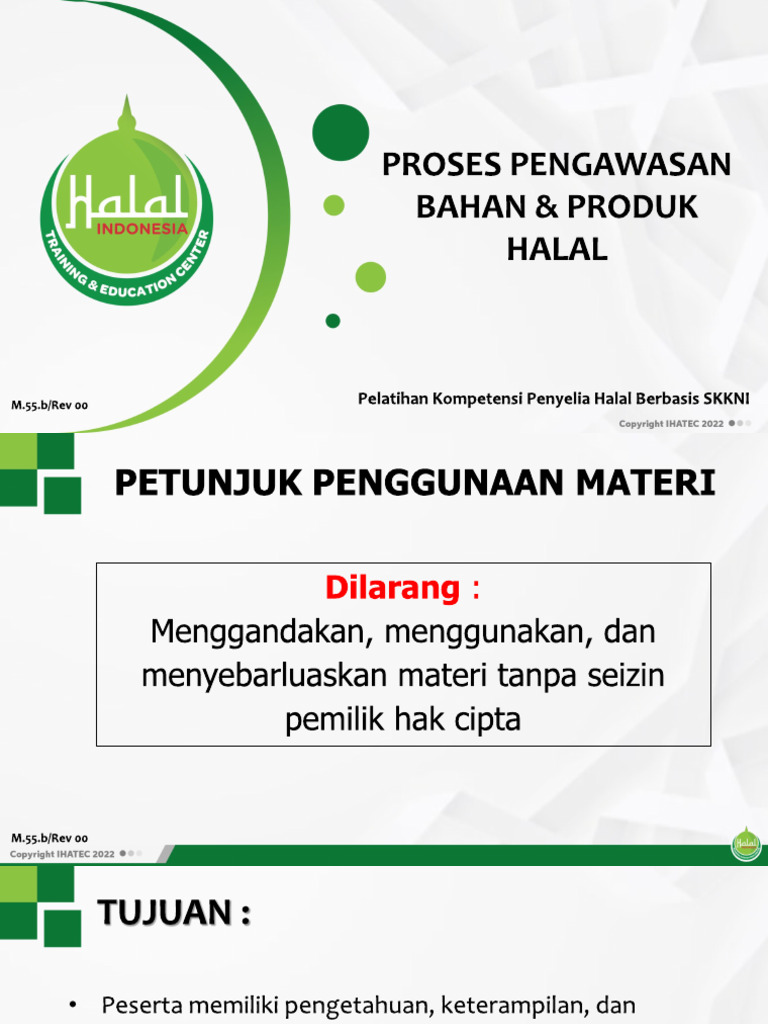 Modul 3. M.55.b Proses Pengawasan Bahan dan Produk Halal__Non PBK 2022 | PDF