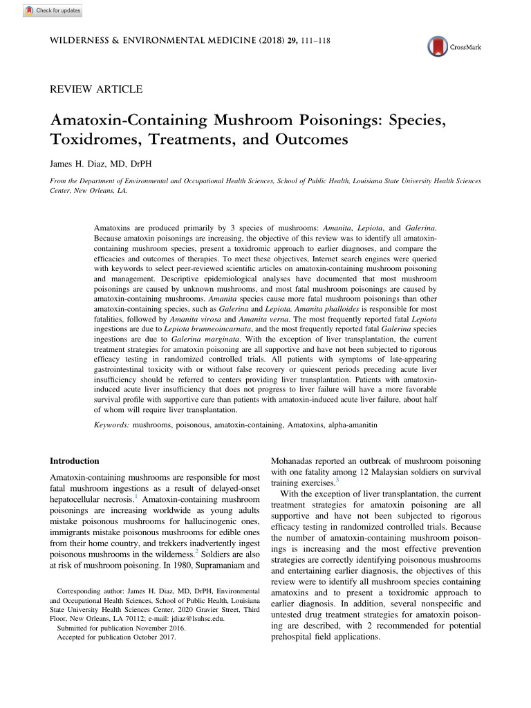 Amatoxin Mushroom Poisoning Guide | PDF | Mycology