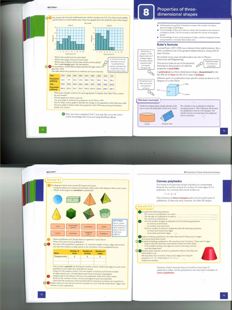 Y8 Chapter 8 - Properties of Three-Dimensional Shapes | PDF