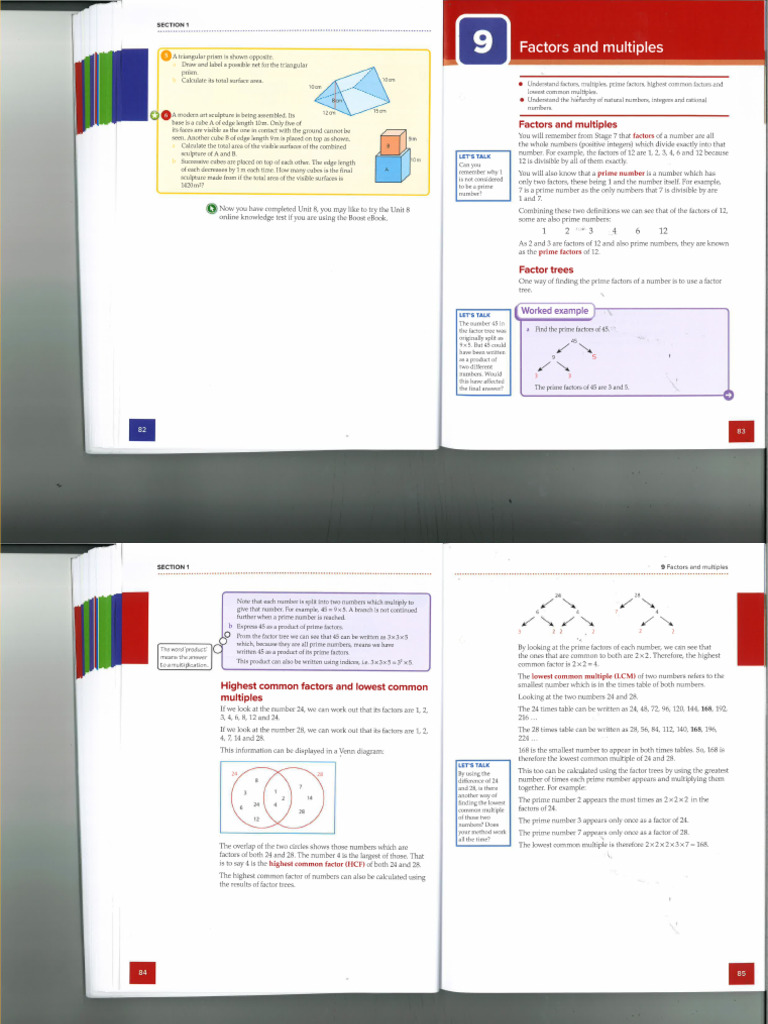 Y8 Chapter 9 - Factors and multiples | PDF