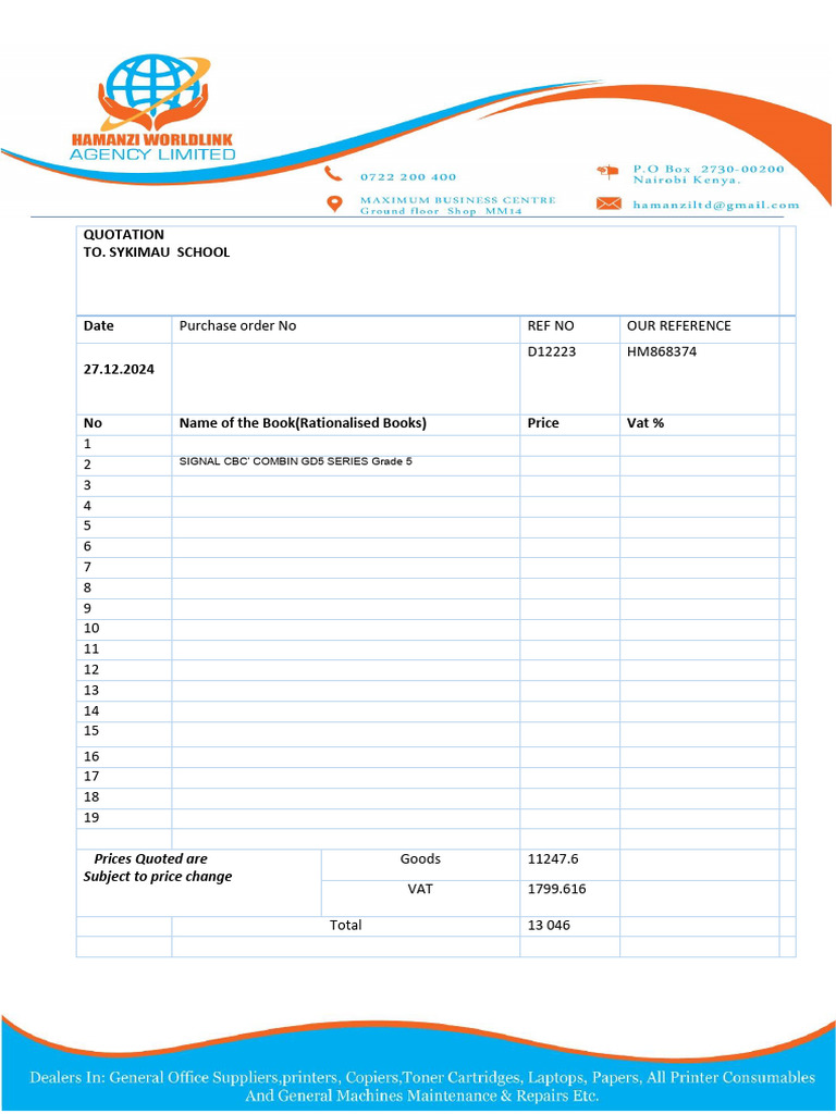 Grade 5 School Book Order | PDF