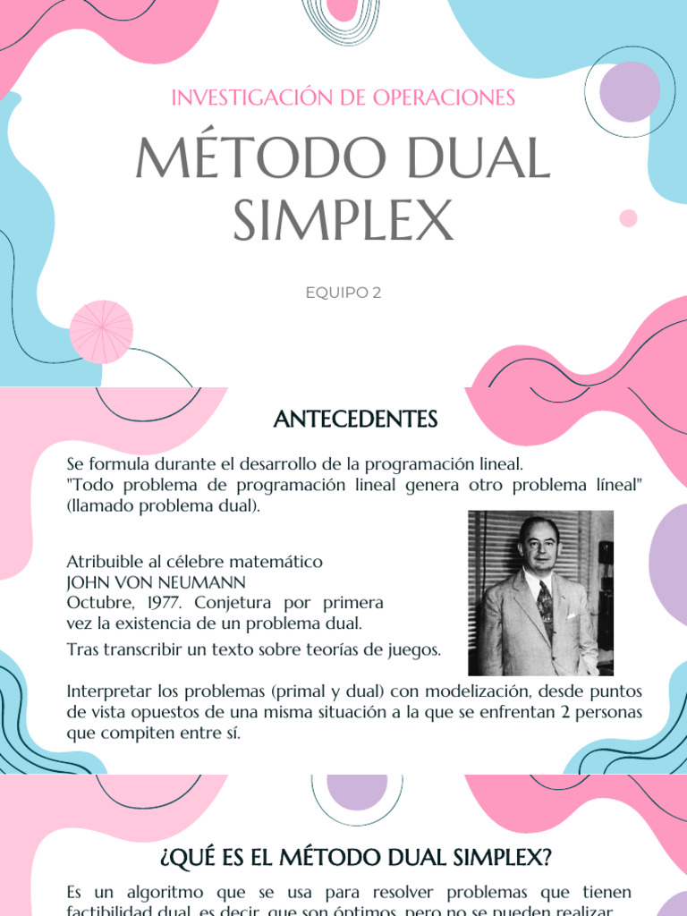 Método Dual Simplex: Guía y Ejemplo | PDF | Programación lineal ...