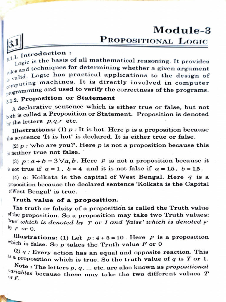 Propositional Logic - Part 1 | PDF