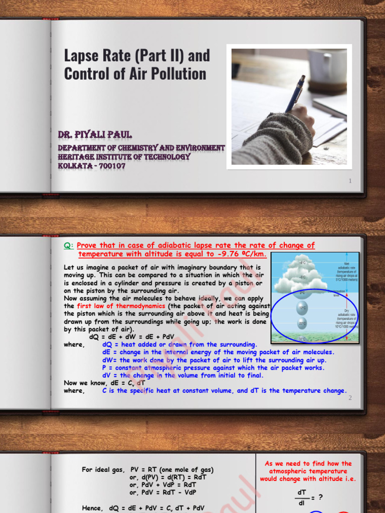 Adiabatic Lapse Rate & Air Pollution Control | PDF | Particulates ...