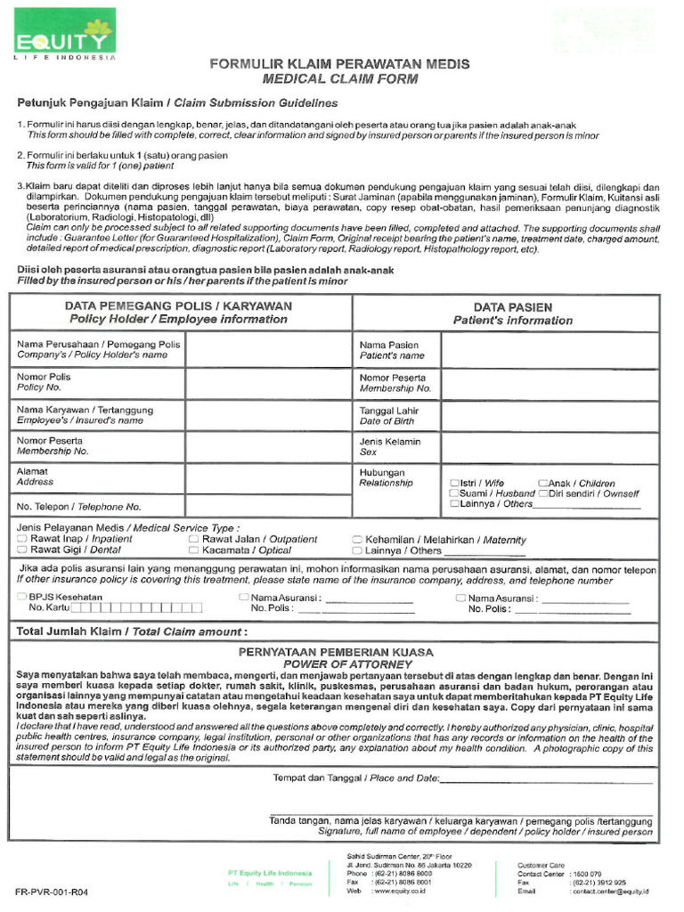 Form Claim Equity | PDF