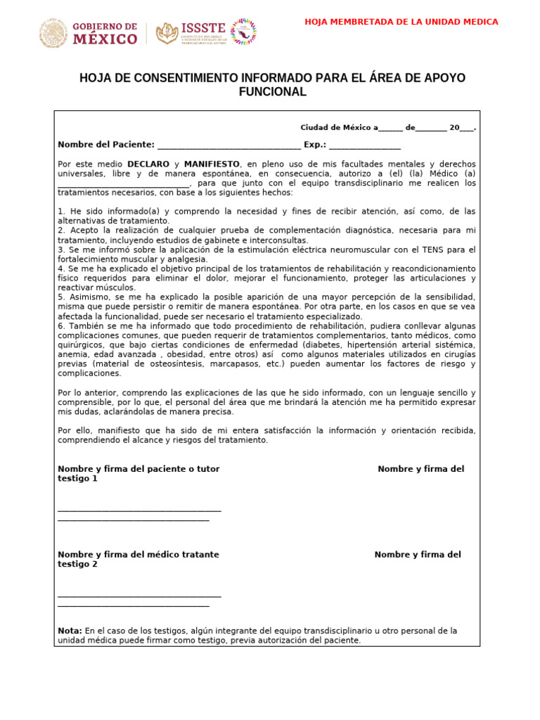 Anexo F. Hoja de Consentimiento Informado | PDF | Consentimiento ...