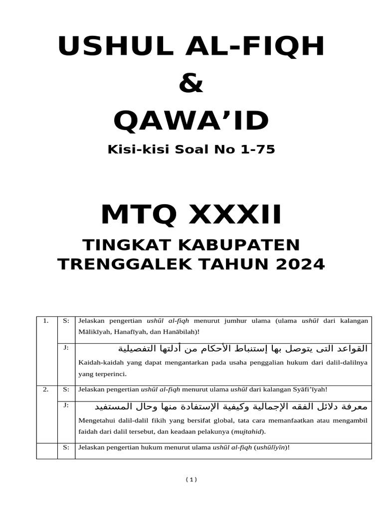 Ushul Al-Fiqh & Qawa'id | PDF